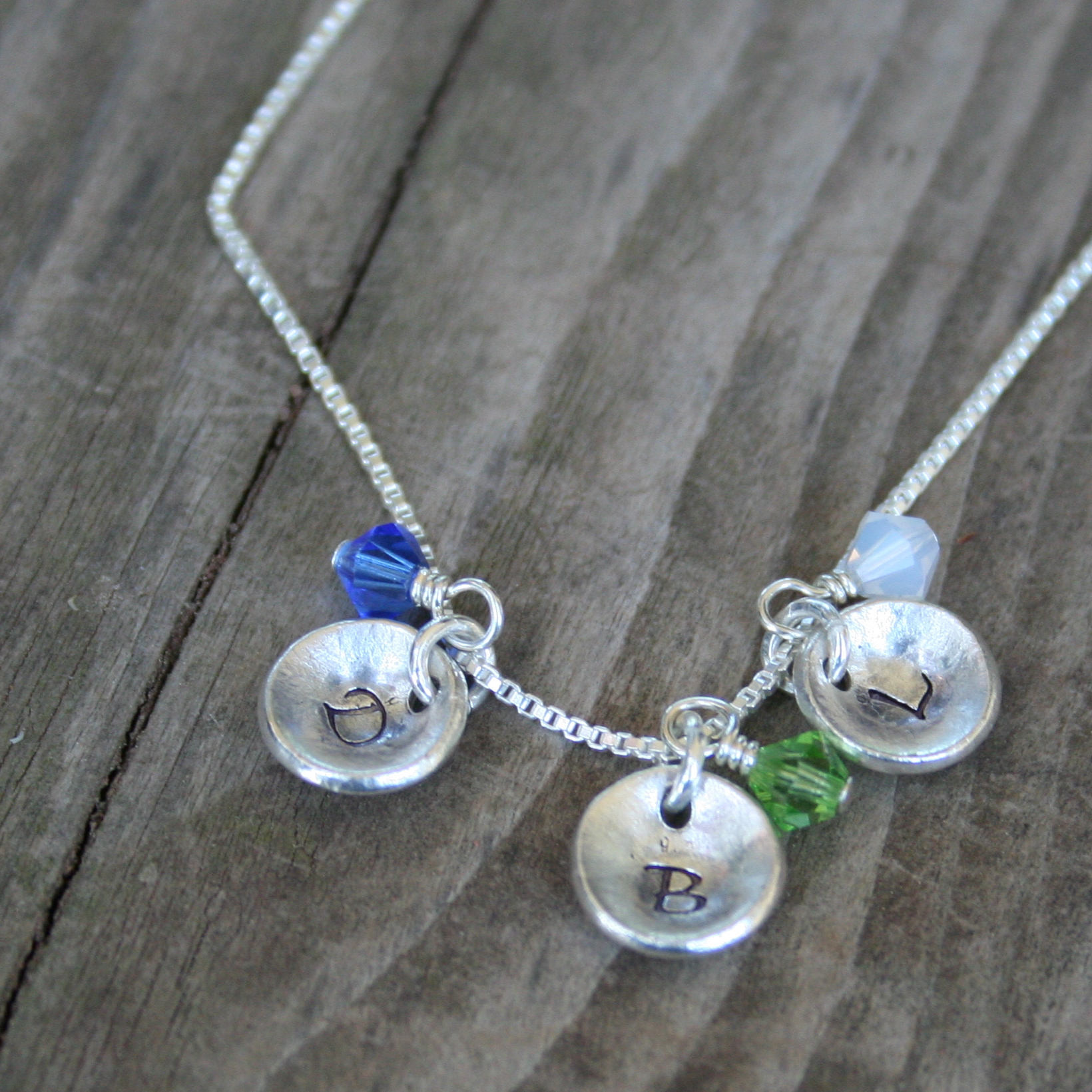 Stamped Sterling Silver Domed Initial Tag